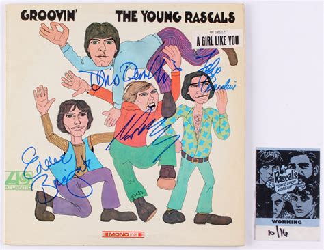 The Young Rascals Signed Groovin Record Album Cover Signed By 4