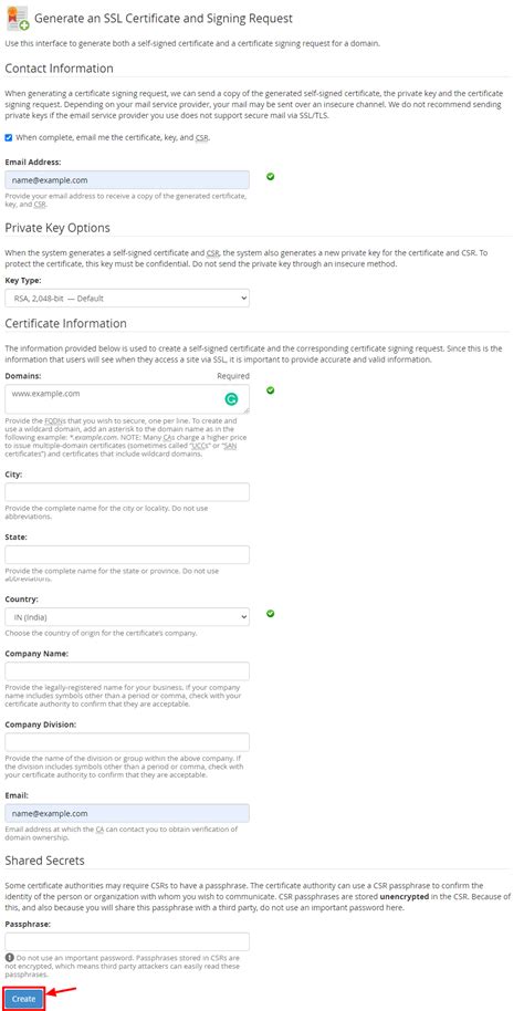 Generate An Ssl Certificate And Signing Request Hostrs