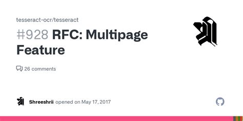 Rfc Multipage Feature · Issue 928 · Tesseract Ocrtesseract · Github