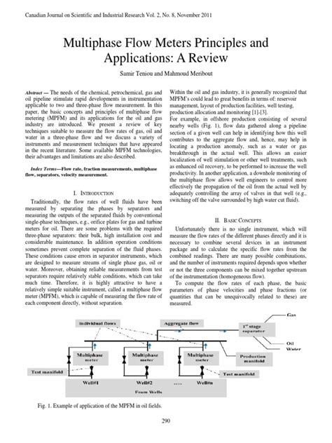 Multiphase Flow Meters Principles And Applications A Review Pdf Flow Measurement Fluid