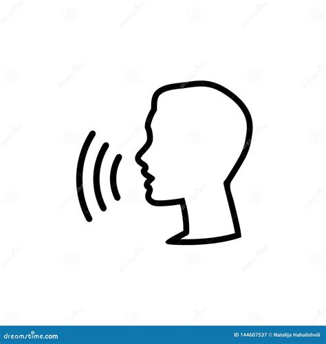 Voice Control Icon Speak Or Talk Recognition Linear Icon Speaking And