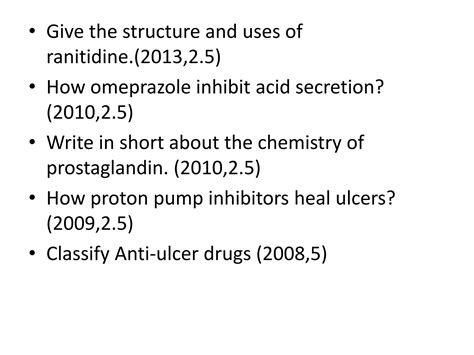 Med Chem Lecture On Anti Ulcer Drugs Ppt