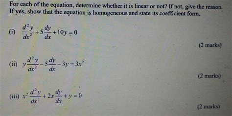 Solved For Each Of The Equation Determine Whether It Is