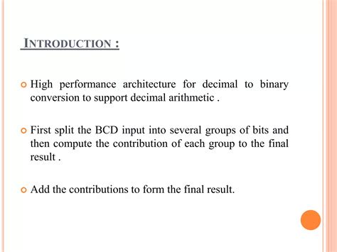 High Performance Fpga Based Decimal To Binary Conversion Schemes Ppt