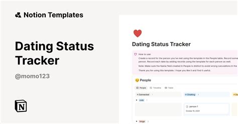 Dating Status Tracker Template Notion Marketplace