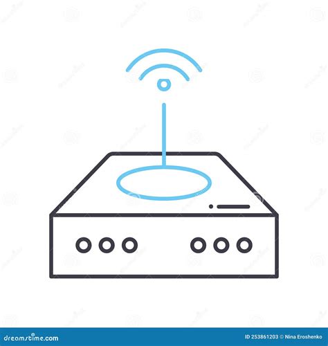 Wifi Router Line Icon Outline Symbol Vector Illustration Concept Sign Stock Vector