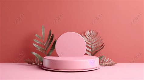 최소한의 핑크색 제품 디스플레이 자연에서 영감을 받은 나뭇잎 그림자 배경을 갖춘 3d 연단 스탠드 연단 배경 제품 디스플레이 배경 그림자 배경 이미지 Hd 연단