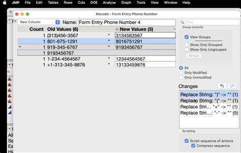 How To Format Inconsistent Phone Numbers With Recode Jmp User Community