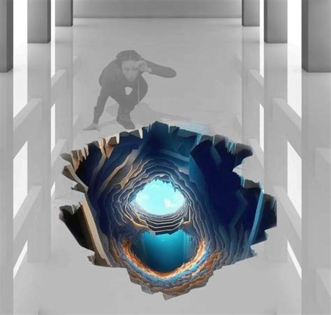 Do 3d Illusion Of The Floor Hole Using Ai To Print Sticker By Irtime