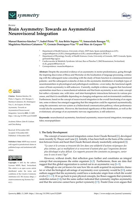 Pdf Brain Asymmetry Towards An Asymmetrical Neurovisceral Integration