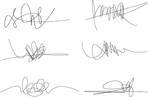 Firma Escrita A Mano Diferentes Ejemplos De Firmas Aisladas En Fondo Blanco Garabato De Firma