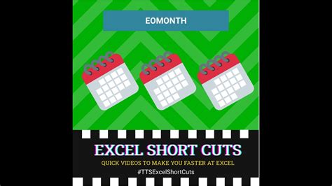 Excel Short Cuts Eomonth Youtube