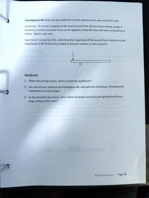 Solved Investigation 8 Keeping The Pivot Point At A Certain Percentage Of The Distance From