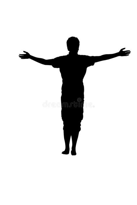 Silhouette Of A Man With Arms Spread Stock Illustration Illustration Of Mass Etching 11514315