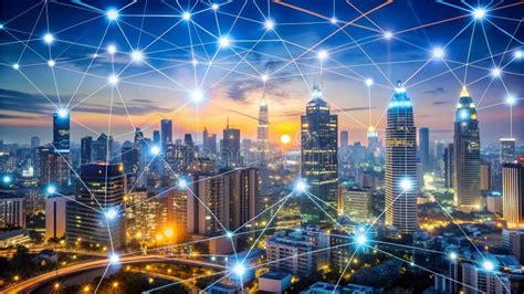 A Symphony Of Data Interconnected Networks Of A Smart City Generative Ai Stock Illustration