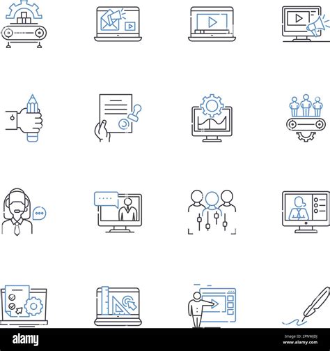 Business Operations Line Icons Collection Efficiency Profitability