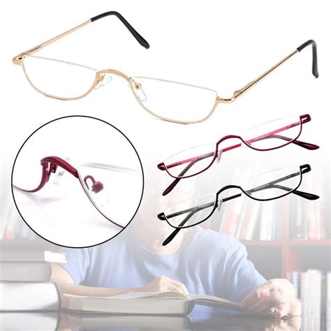 Metal Half Moon Reading Glasses Eyeglasses Reading Glasses 100~40
