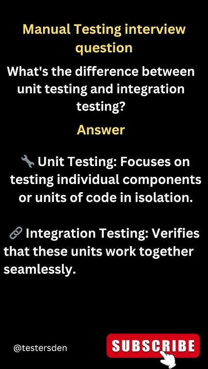 Manual Testing Interview Questions Unit Testing Integration Testing Istqb Shorts Youtube