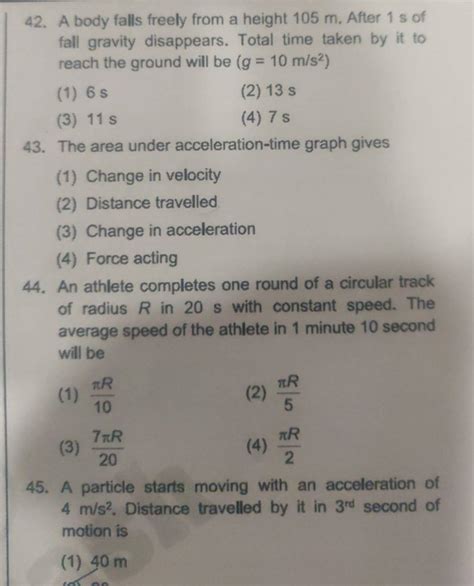 An Athlete Completes One Round Of A Circular Track Of Radius R In 20 S Wi