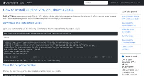 Crowncloud Wiki How To Install Outline Vpn On Ubuntu 24 04