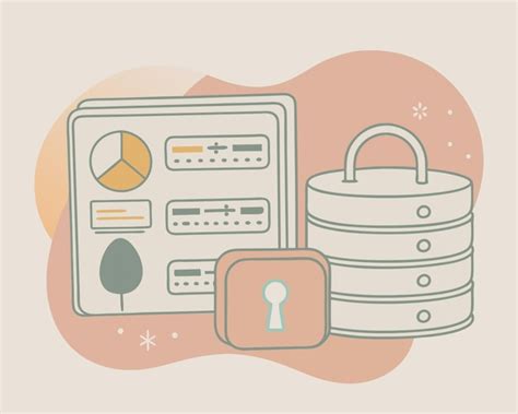 Password Database Lock Safe Vector Illustration Line Circuit Premium