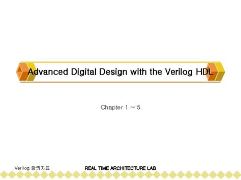 Advanced Digital Design With The Verilog Hdl Chapter