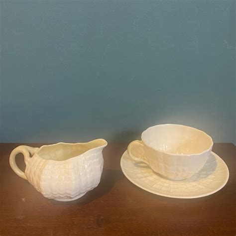 Belleek Kitchen Vintage Belleck Limpet Teacup And Saucer With