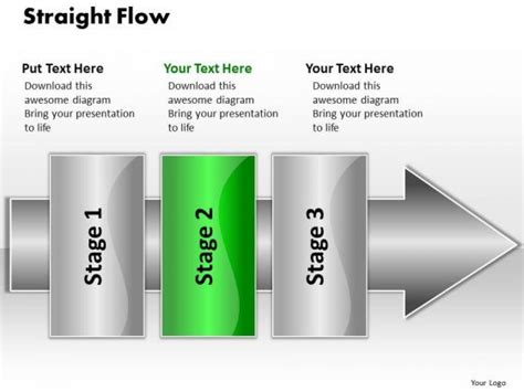 Ppt Straight Flow Stages PowerPoint Templates