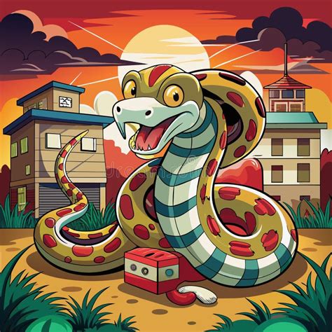 Ball Python Dancing Vector Kawaii Stock Vector Illustration Of Cute