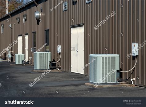 Row Generic Air Conditioner Compressors Behind Stock Photo Shutterstock