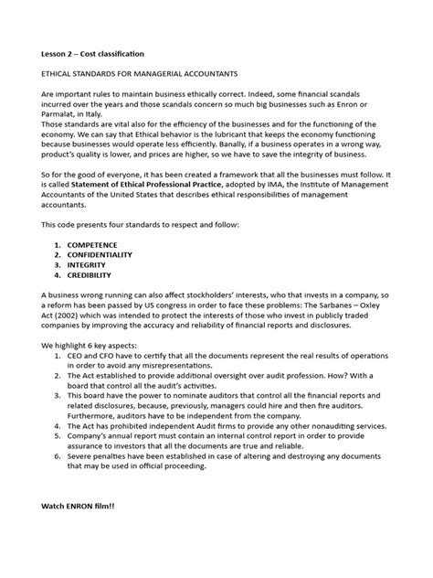 Lesson 2 Cost Classification Pdf Cost Product Business