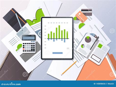 Financial Report Investment Business Finance Concept Top Angle View