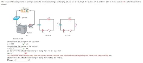 Solved The Values Of The Components In A Simple Series RC Chegg Com