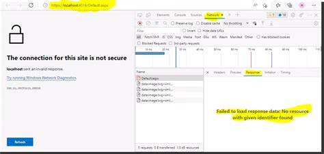 The Connection For This Site Is Not Secure Localhost Sent An Invalid Response Try Running