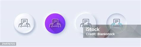 문서 라인 아이콘을 길게 누릅니다 텍스트 파일 기호 선 아이콘 벡터 3차원 형태에 대한 스톡 벡터 아트 및 기타 이미지 3차원 형태 계약서 고급 Istock