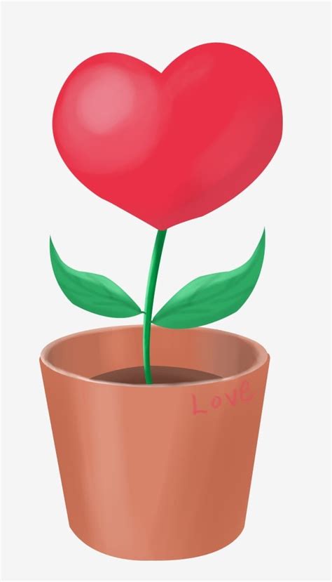 그림 일러스트을 사랑하는 화분 화분에 심은 수공예품 하트 일러스트 붉은 마음 화분 식물 핑크 화분 Png 일러스트 및 Psd 이미지 무료 다운로드 Pngtree