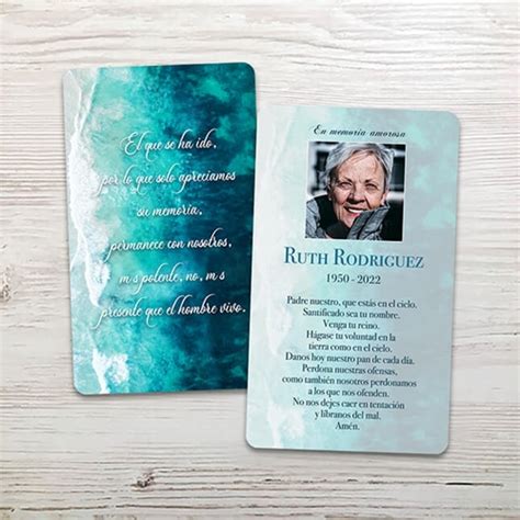 Memorial Prayer Cards In Spanish For Funeral
