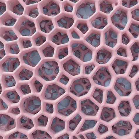 An Interconnected Structure Composed Of Pink Hexagonal Cells Forms A Complex Stock Illustration