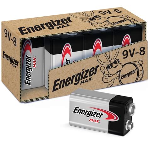 Energizer Max Alkaline 9 Volt Batteries 8 Pack 522 8 At