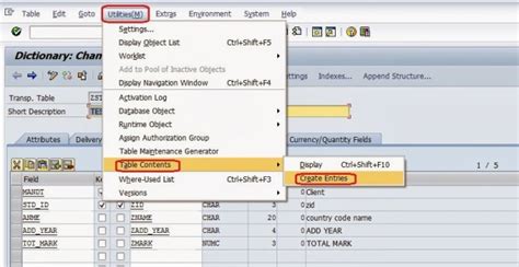 Table Events Sapcodes