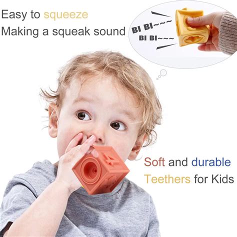 Комплект интерактивни и образователни силиконови играчки за бебета Darklove Кубчета 12 части