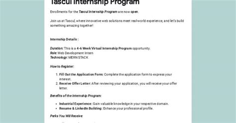 Siddharth Joshi On Linkedin Tascul Internship Program