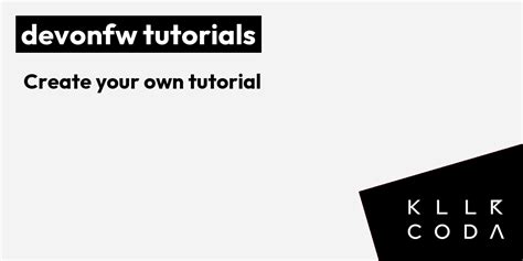 Create Your Own Tutorial Devonfw Tutorials Killercoda