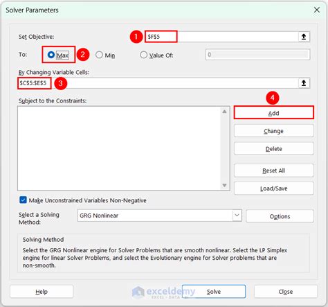 excel linear programming using the solver and graphical methods