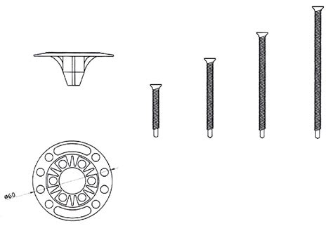 Дюбел за топлоизолация за монтаж върху Osb и Метал 65x25мм Ада Колор ЕООД