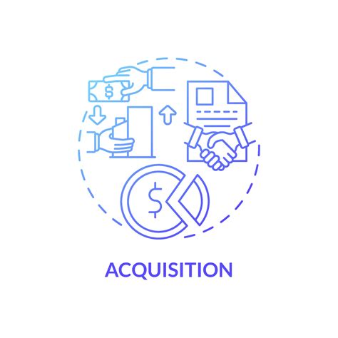 Acquisition Blue Gradient Concept Icon External Expansion Abstract Idea Thin Line Illustration