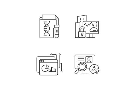 Sensitive Data Types Icons Set Outline Icons ~ Creative Market