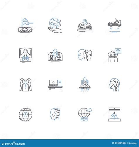 The Years Ahead Line Icons Collection Futuristic Anticipation