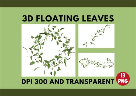 3d Render Floating Leaves Graphic By Arasigner · Creative Fabrica