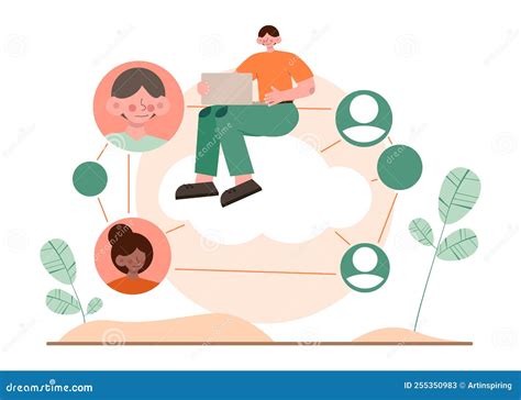 networking concept set people collaboration global connection stock vector illustration of